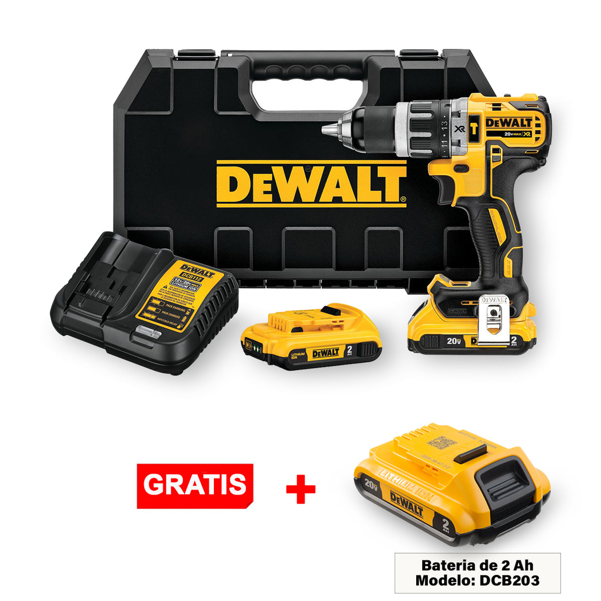 Rotomartillo Inalámbrico de 1/2" XR 20V MAX* Brushless DEWALT DCD796D2 ...